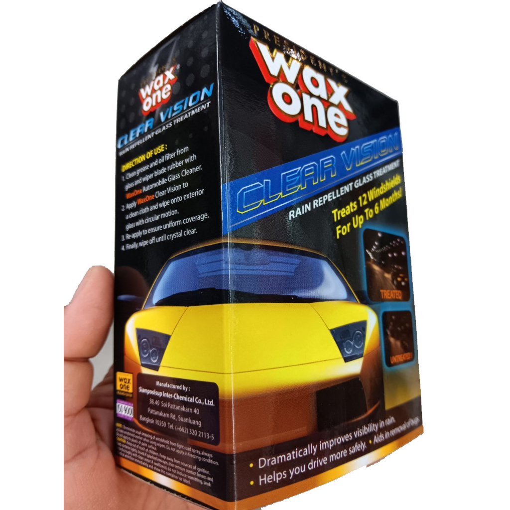 น้ำยาเคลือบกระจก แว็กซ์วัน เคลียร์วิชั่น WAX ONE CLEARจำนวน1กล่อง ...
