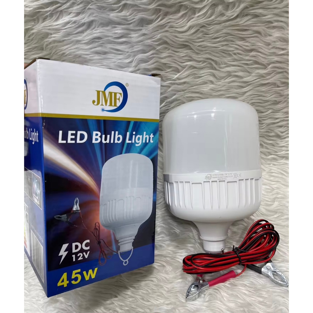 หลอดทรงกระบอกคีบแบต LED JMF 45W แสงขาว ใช้กับแบต 12V ต่อแบตเตอรี่รถยนต์ แบตเตอรี่สำรองไฟได้ง่าย ...