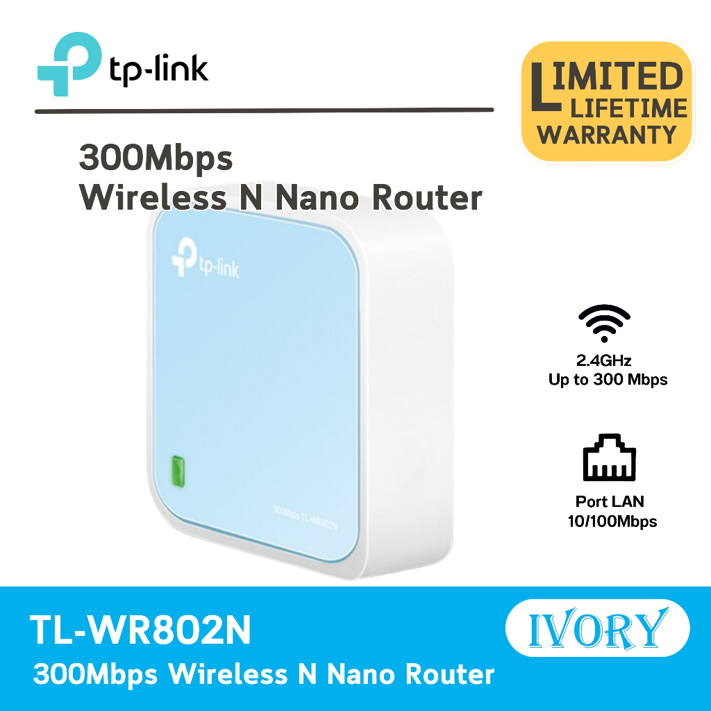 TP-LINK TL-WR802N 300Mbps Wireless N Nano Router/ivoryitshop | Shopee ...