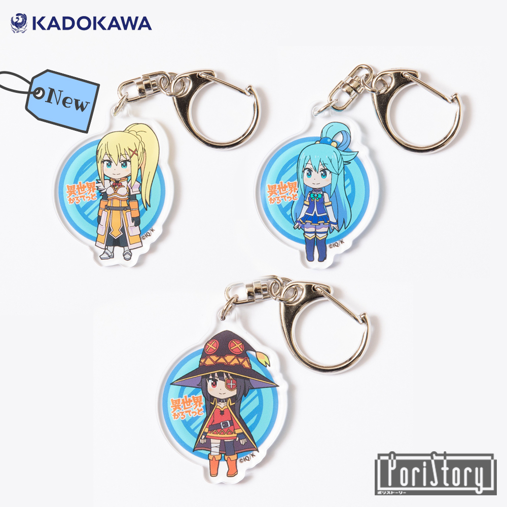 พวงกุญแจ Isekai Quartet Acrylic Keychain KONOSUBA Megumin/Aqua/Darkness ...