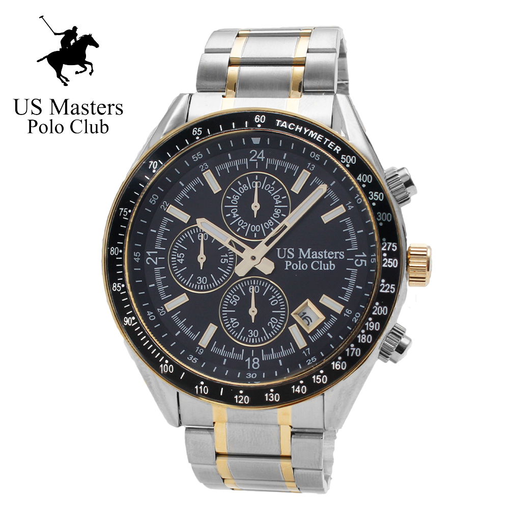 US Master Polo Club USM-220805G นาฬิกาข้อมือผู้ชายระบบโครโนกราฟ ของแท้ ประกันศูนย์ wasco 1 ปี ...