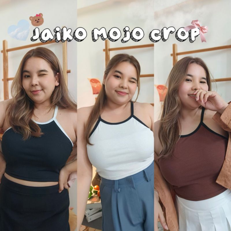 Jaiko Mojo crop เสื้อสายเดี่ยวสาวอวบ อก 38-44 ใส่สวยมาก | Shopee Thailand