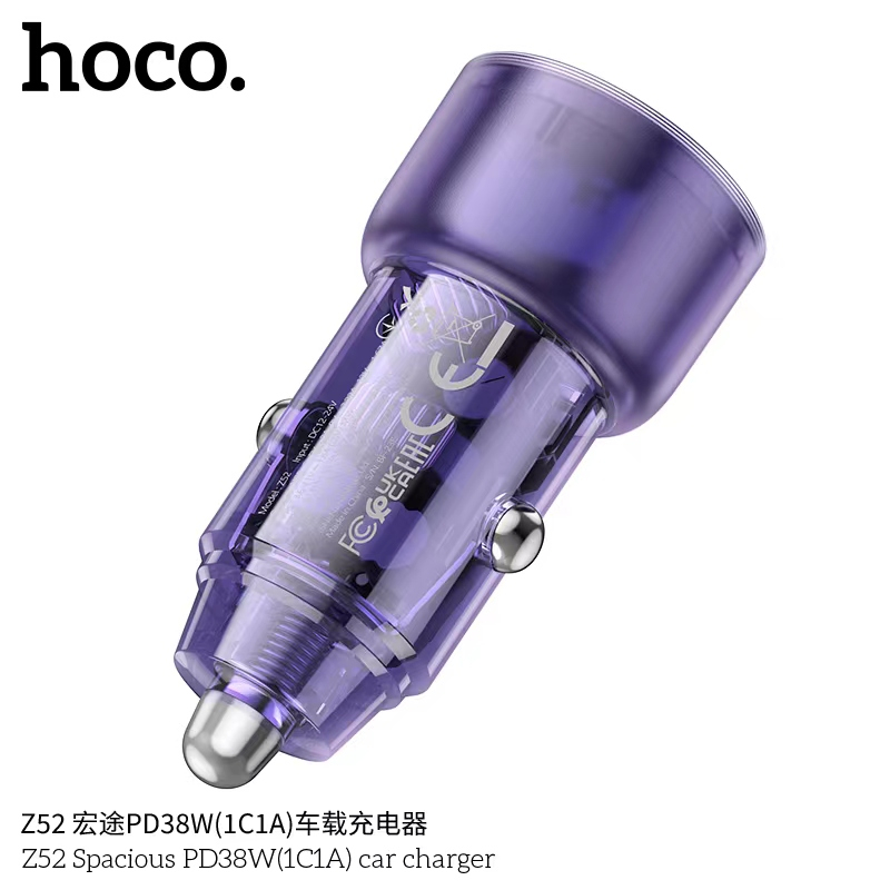 Hoco Z52 หัวชาร์จในรถ ที่ชาร์จจุดบุหรี่ในรถ PD38W+QC 3.0 Car Chaeger ...