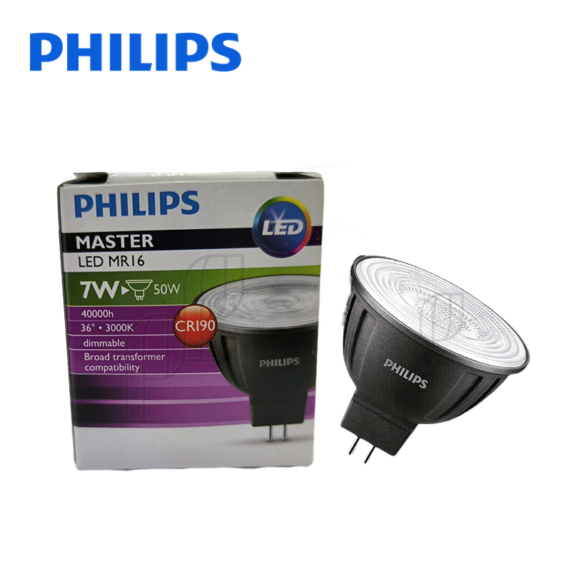 Philipsฟิลิปส์ หลอดไฟ Master LED MR16 6.5W 7W-50W 12V 36D Dimmable หรี่ไฟได้ 2700K สีวอร์ม ...