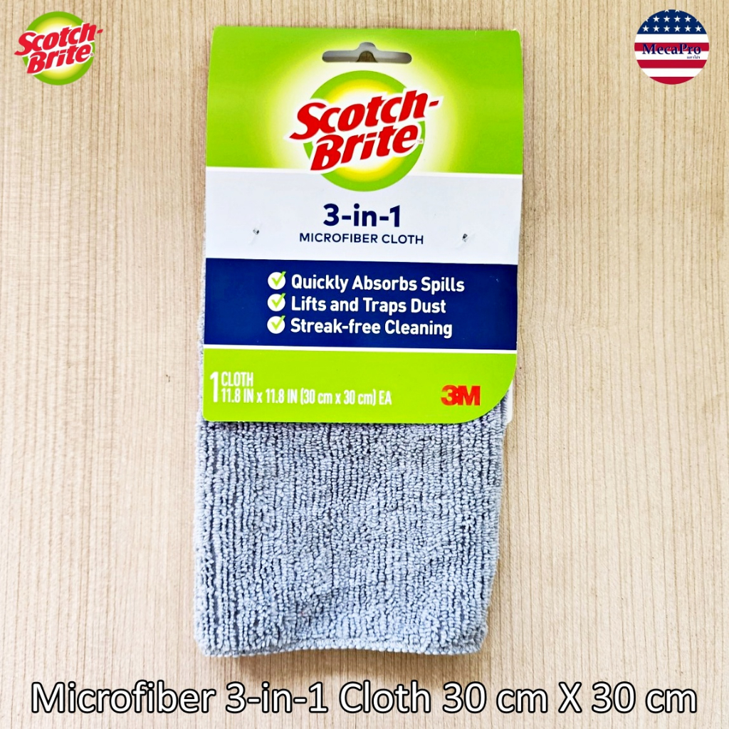Scotch-Brite® Microfiber 3-in-1 Cloth 30 cm X 30 cm ผ้าไมโครไฟเบอร์ ...