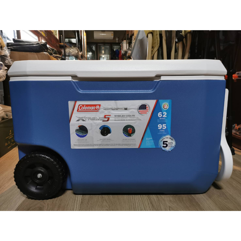 Coleman US 62 QT Xtreme Wheel Cooler กระติกน้ำแข็ง โคลแมน ขนาด 62 Quart ...