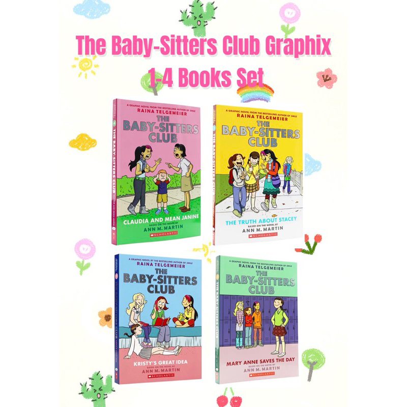 Raina Telgemeier Series - The Baby-Sitters Club Graphix 1-4 Books Set, Ages:8-12 , Baby Sitters ...