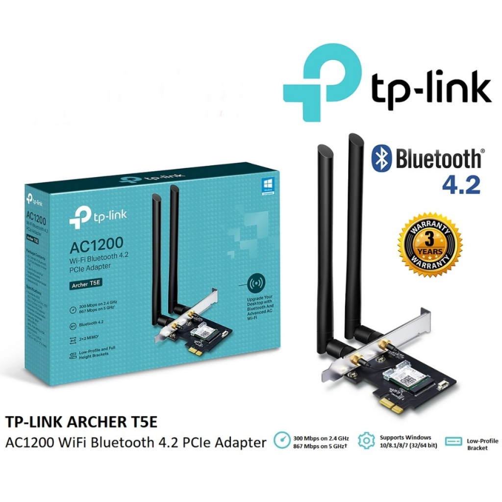 P-Link Archer T5E การ์ด WiFi AC1200 Dual Band PCI Express Adapter ตัว ...