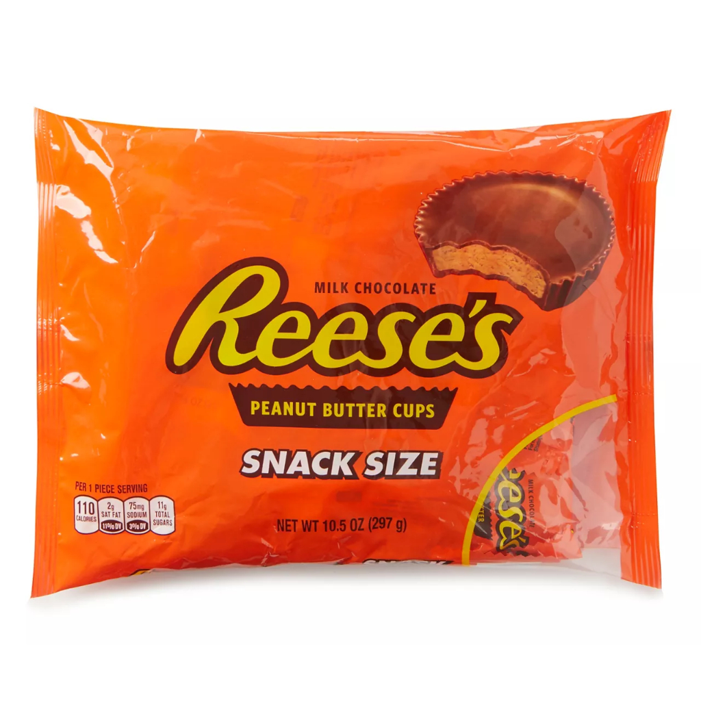 Reese's Peanut Butter Cups Snack Size ขนมถ้วยเนยถั่วช็อกโกแลตนมเข้มข้น ...