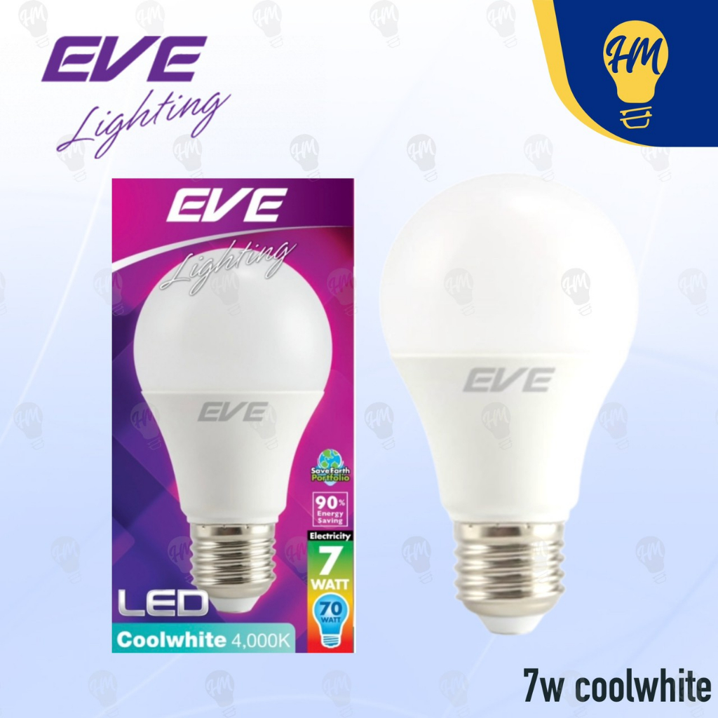 EVE หลอดไฟ LED 7w , 9w , 13w แสงคูลไวท์ Cool White หลอด LED หลอดประหยัดไฟ หลอดบัฟ LED LED Bulb ...