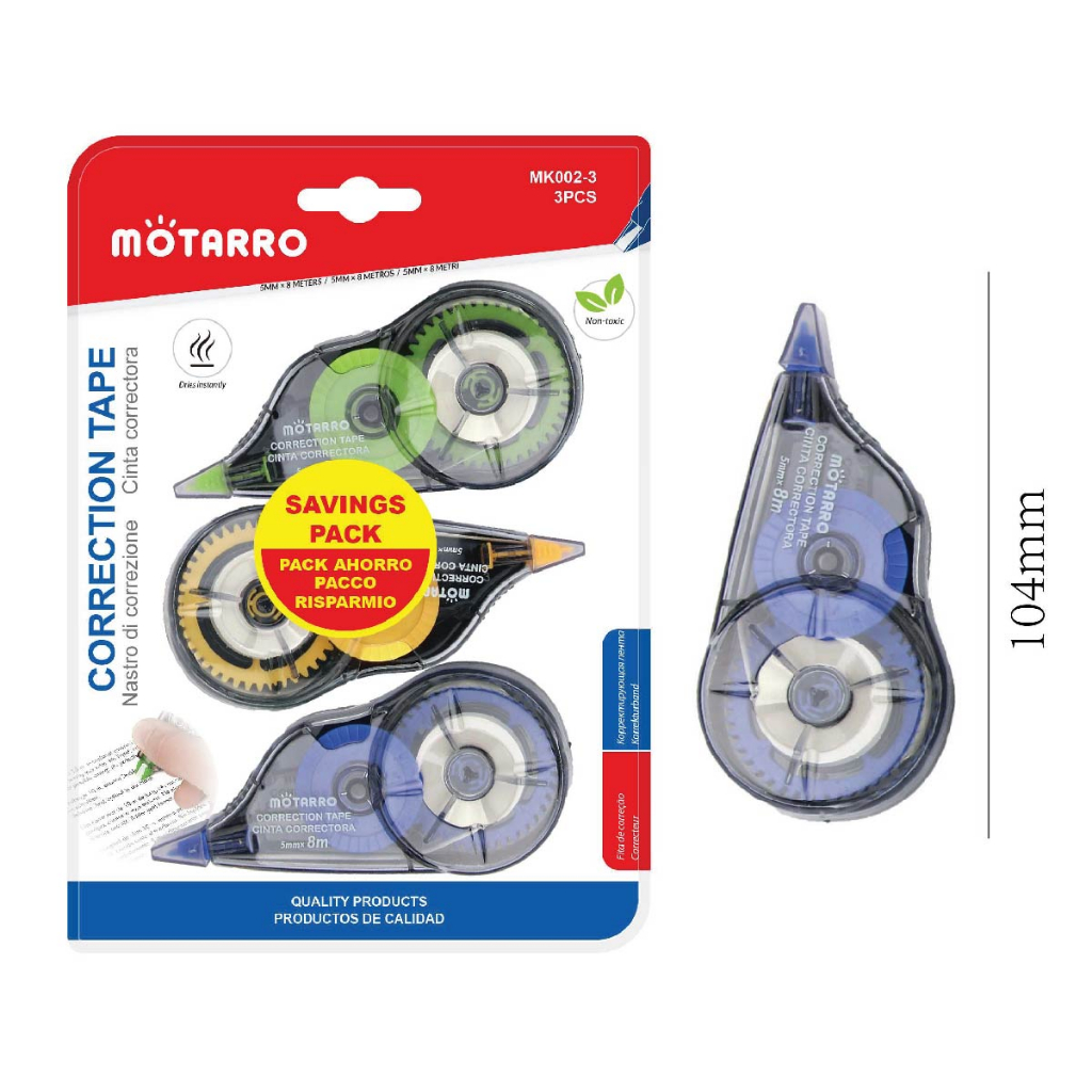 MOTARRO เทปลบคำผิด ลิควิดเทป ยาวพิเศษ 8 m.,12 m. Non-Toxic คุณภาพเยี่ยม ...