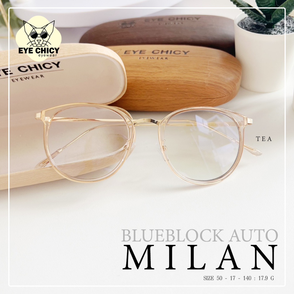 แว่นกรองแสงบลูบล็อกออโต้ (BlueBlock+Auto) กรองแสงสีฟ้า รุ่น 245229 EYECHICY ออกแดดเลนส์เปลี่ยนสี ...