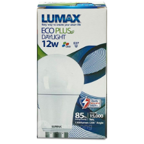 LUMAX หลอดไฟBLUB LED #ECO PLUS 15000 Hrs. 12W แสงขาว | Shopee Thailand