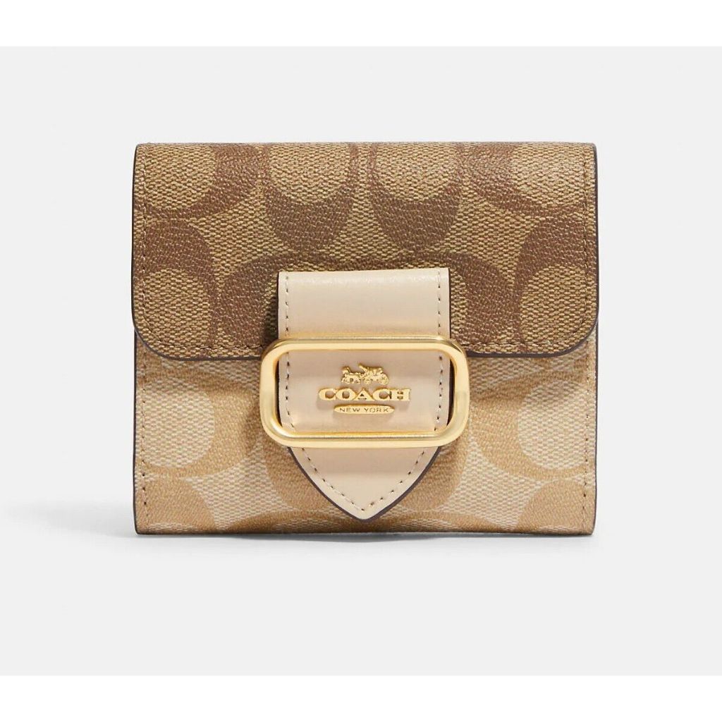 COACH Small Morgan Wallet In Colorblock Signature Canvas With Rivets ...