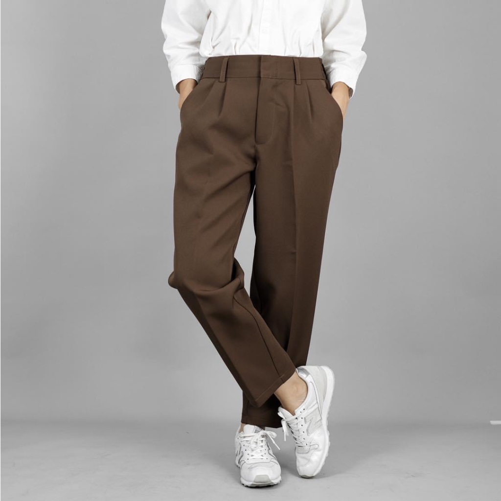 Normal Pants กางเกงขาสอบ เอวสูง ซิปหน้า | Shopee Thailand
