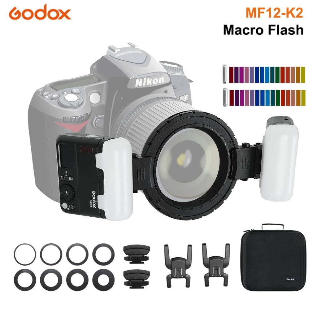 Godox Flash MF12-K2 TTL มาโครแฟลช GN16.1 ไฟจำลอง 10 ระดับ รองรับโหมด TTL/M Speedlite ประกันศูนย์ ...