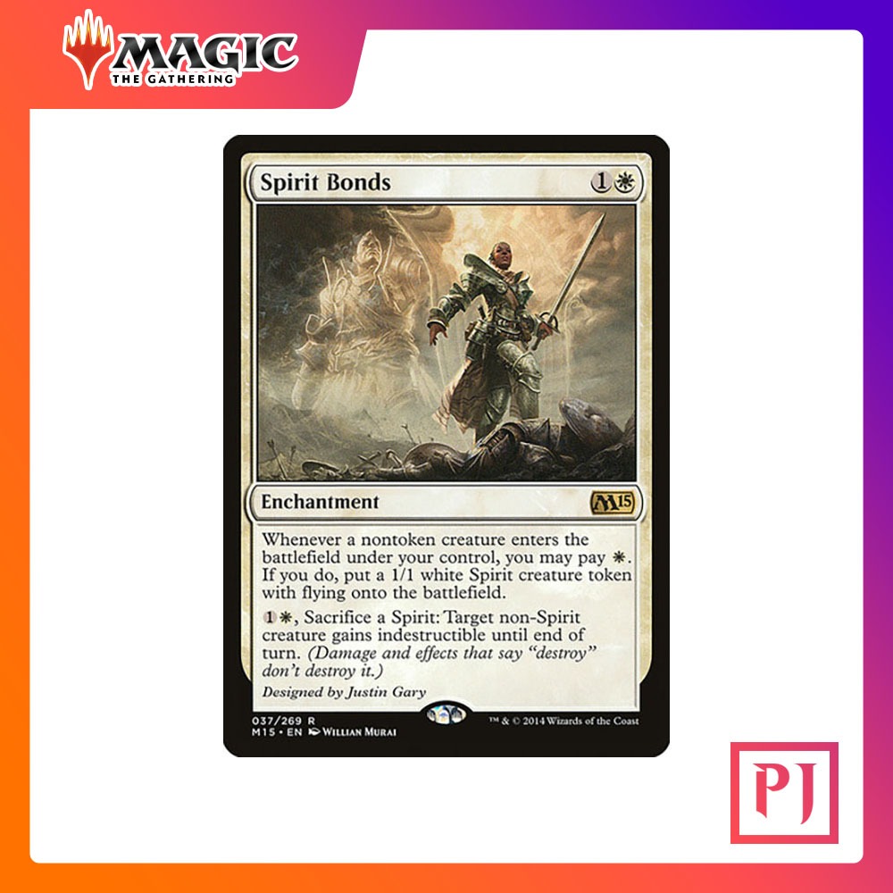 [MTG] Spirit Bonds [M15] [WHITE] [RARE] [NORMAL] [ENG] (การ์ดเมจิค ...