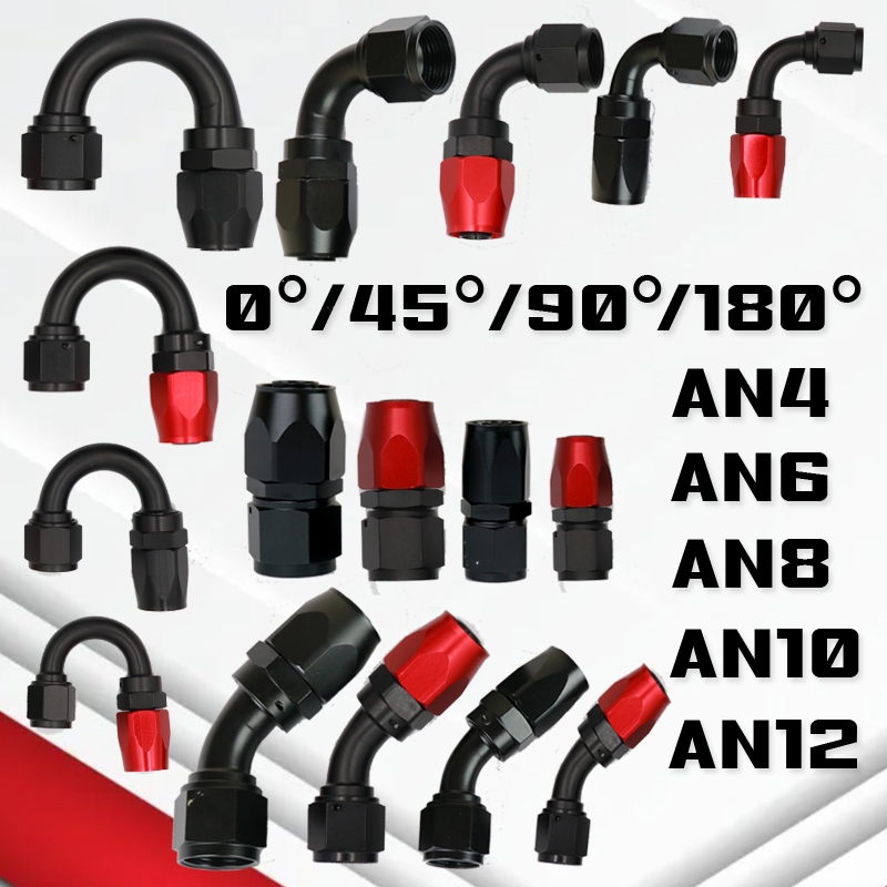 หัวฟิตติ้ง Fitting 0 45 90 180 Degree AN4 AN6 AN8 AN10 AN12 ระบบน้ำมัน สายถัก | Shopee Thailand