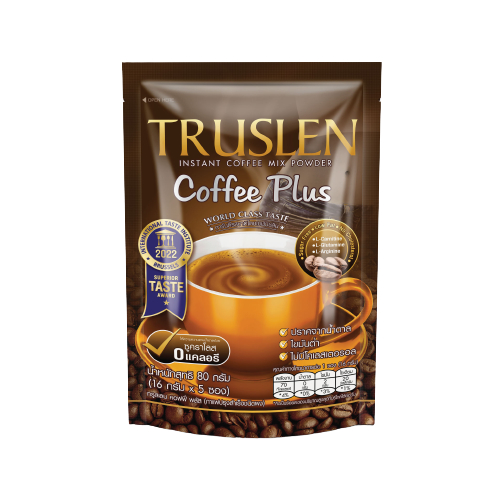 TRUSLEN COFFEE PLUS กาแฟทรูสเลน คอฟฟี่ พลัส ( 5 ซอง) (16g คูณ 5 ซอง ...