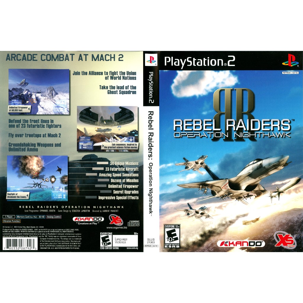 แผ่นเกมส์ PS2 Rebel Raiders Operation Nighthawk สกรีนแผ่น คุณภาพ ส่งไว ...