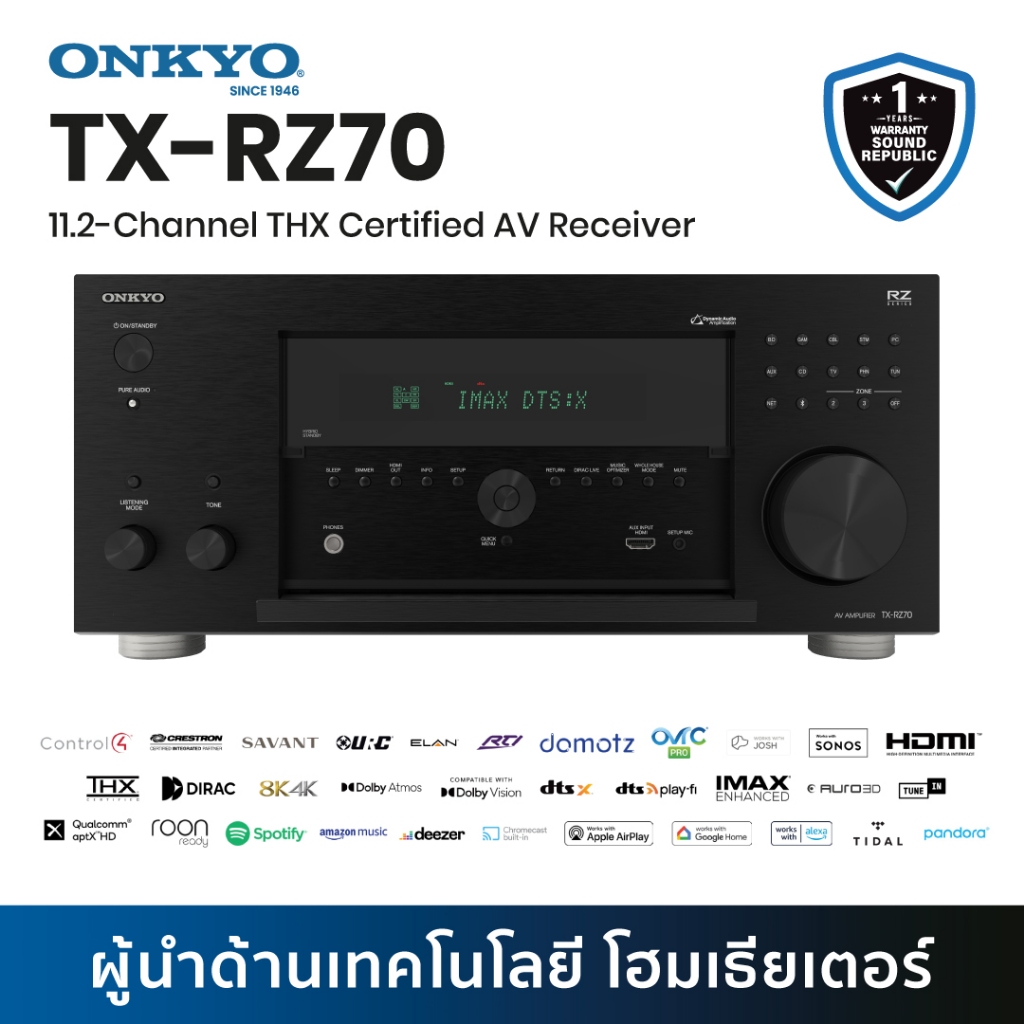 Onkyo TX-RZ70 | AVR 11.2CH Flagship | Dirac Live + Bass Control | Dolby ...