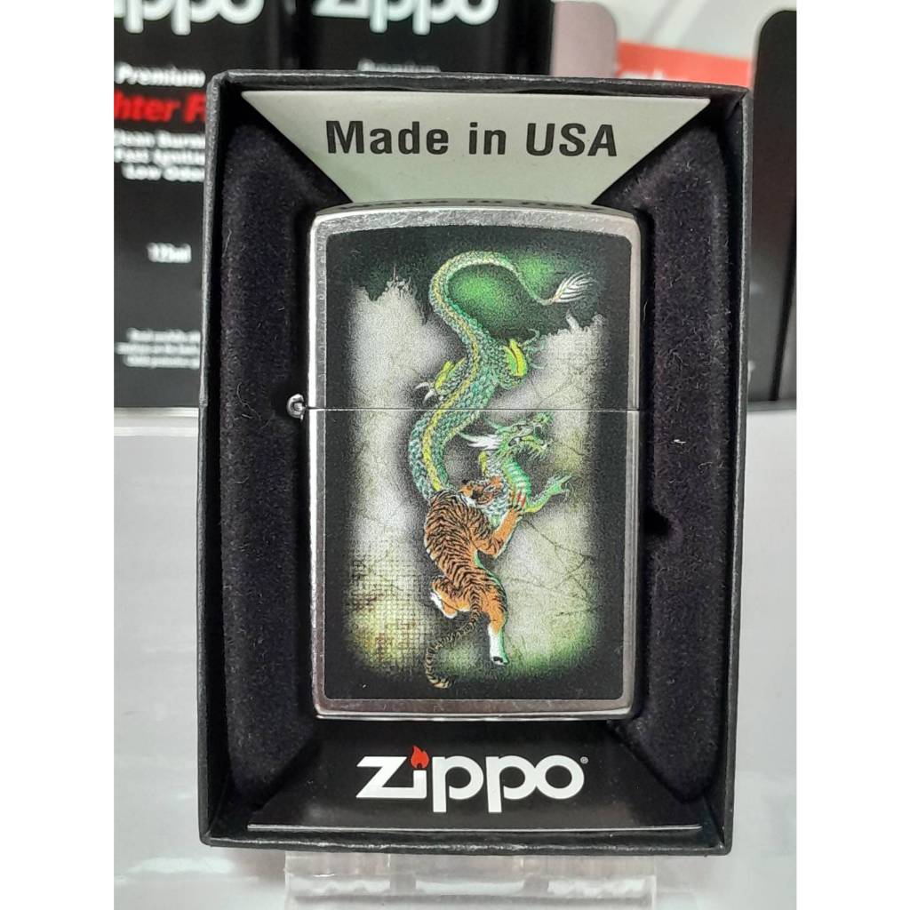 ZIPPO 207 KNIFE CAVE LIGHTER STREET CHROME COLOR IMAGE สีเงินผิวโครเมี่ ...