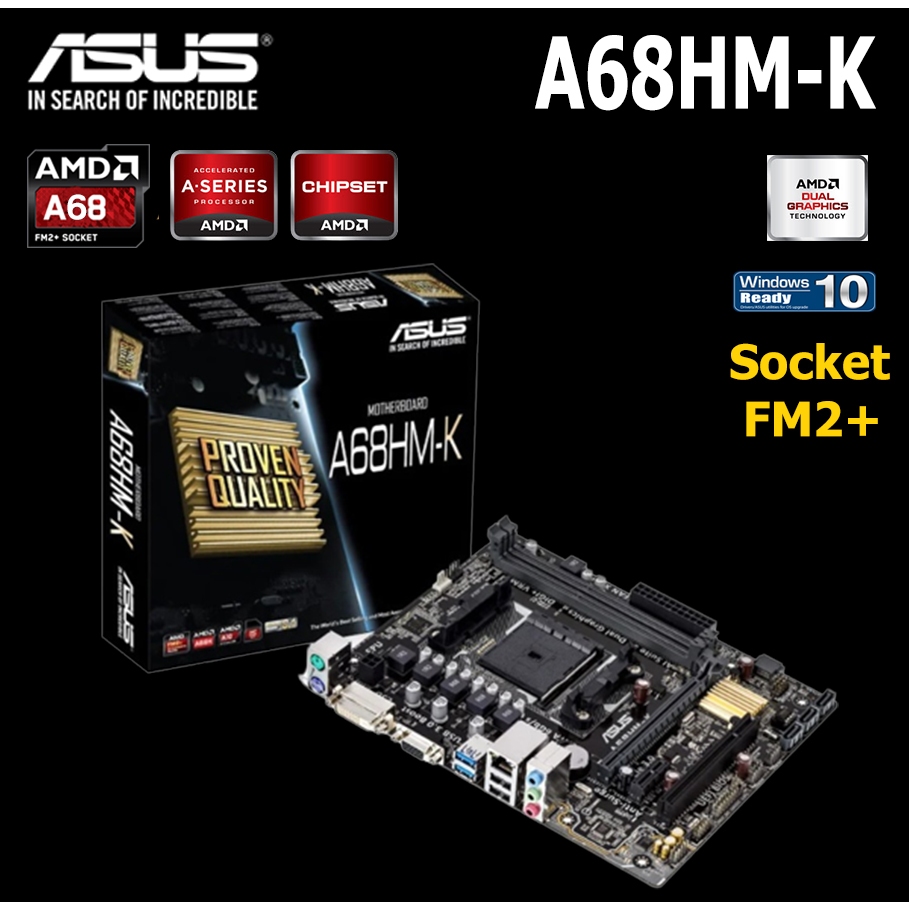 Mainboard AMD ASUS A68HM-K (Socket FM2+) มือสอง พร้อมส่ง แพ็คดีมาก ...