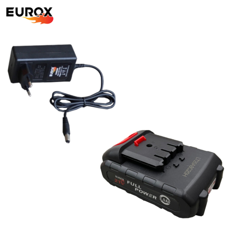 EUROX แบตเตอรี่เครื่องตัดหญ้าไร้สาย และ แท่นชาร์จแบตเตอรี่เครื่องตัดหญ้าไร้สาย 21V | Shopee Thailand