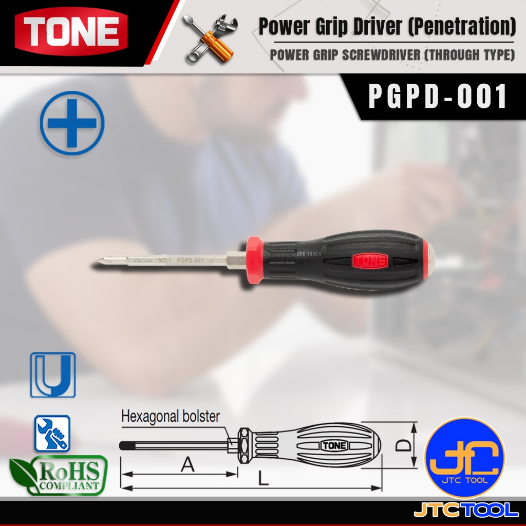 TONE ไขควงด้ามยางปลายแม่เหล็ก รุ่น PGMD และ PGPD - Power Grip ...