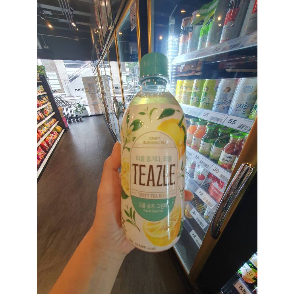 Korea Woongjin Teazle Yuja Green Tea 500ml & Peach Oolong Tea 500ml ...