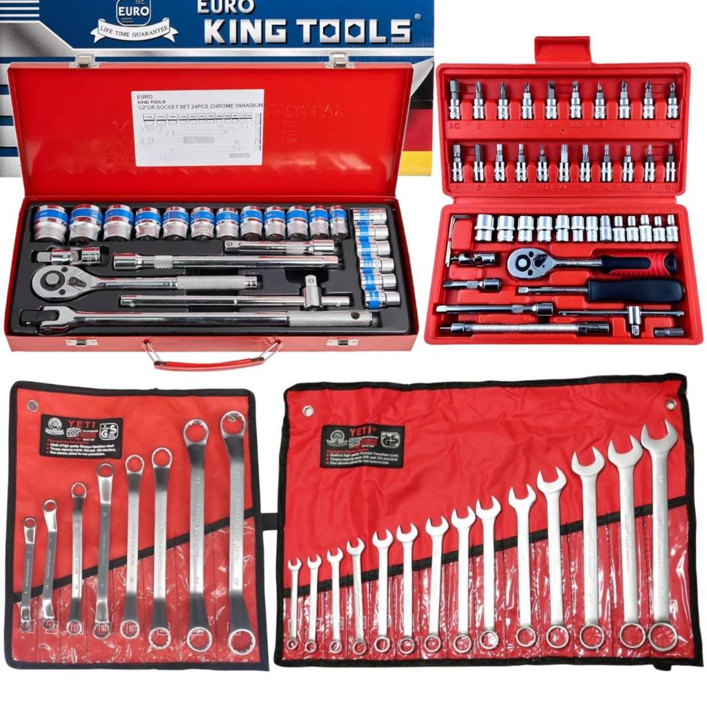 Euro King Tools ชุดบล็อก 24 ชิ้น+ประแจเยติ+แหวนเยติ+ชุดบล็อก2หุน 46 ...