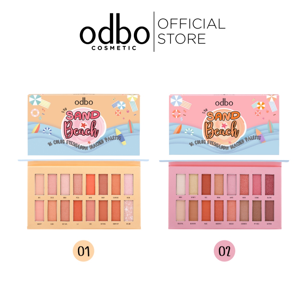 Odbo โอดีบีโอ แซนด์บีช ซิกส์ทีน คัลเลอร์ บีชท์ อายแชโดว OD256 | Shopee ...