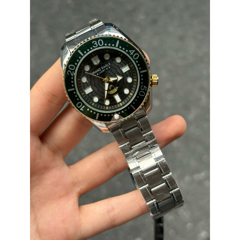 รุ่นใหม่ล่าสุด นาฬิกา Grand Eagle 0098 ข้อมือชาย กันน้ำ100% สายสแตนเลสแท้แน่นอน | Shopee Thailand