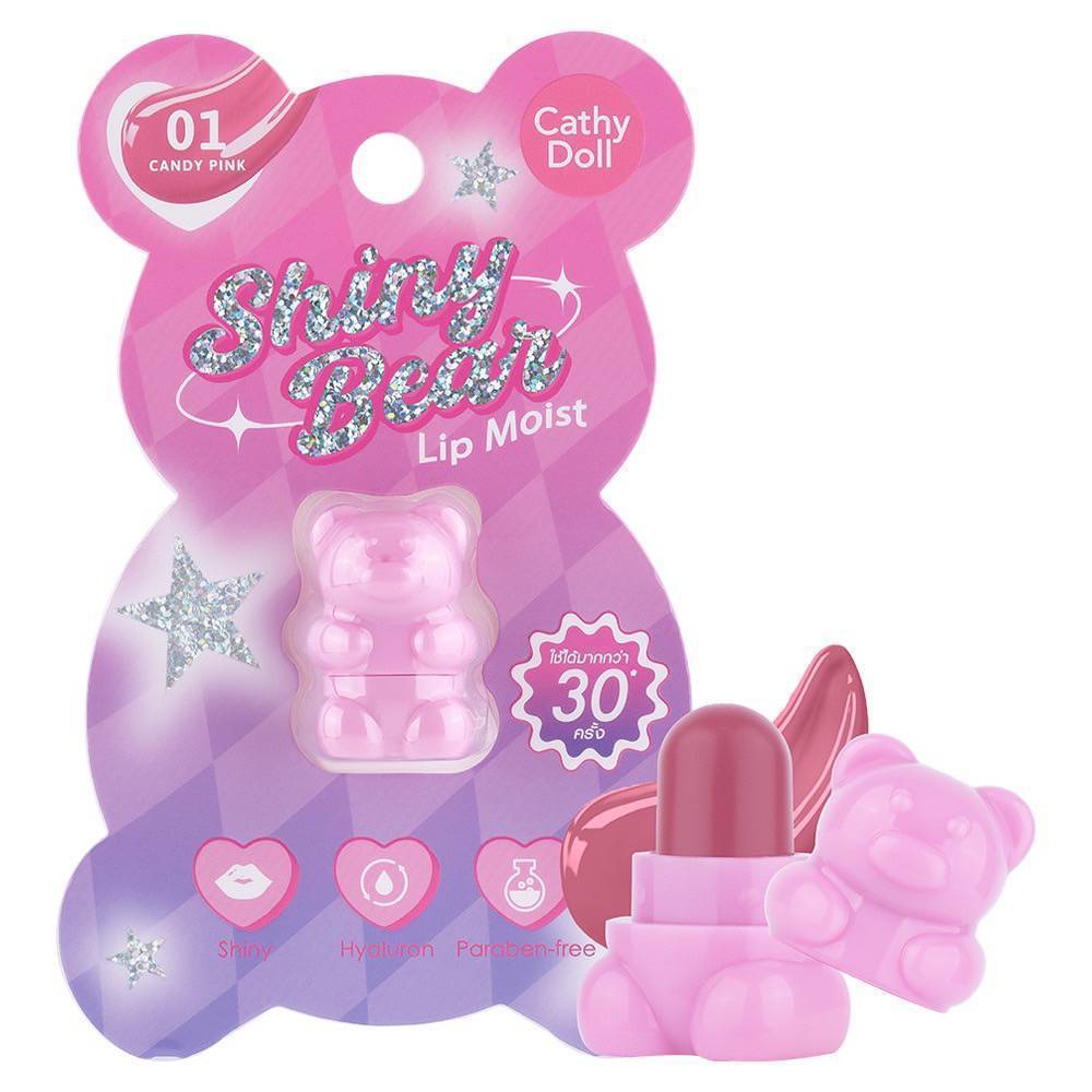 เคที่ดอลล์ ลิปหมี จิ๋ว มีมอยส์ ริมฝีปากสดใส ฉ่ำวาว บำรุงอวบอิ่ม 1.1g Cathy Doll Shiny Bear Lip ...
