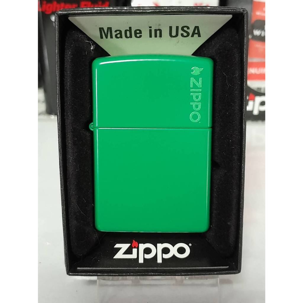 ZIPPO 48629ZL ZIPPO LOGO GRASS GREEN MATTE COLOR IMAGE สีเขียวมาใหม่ ...