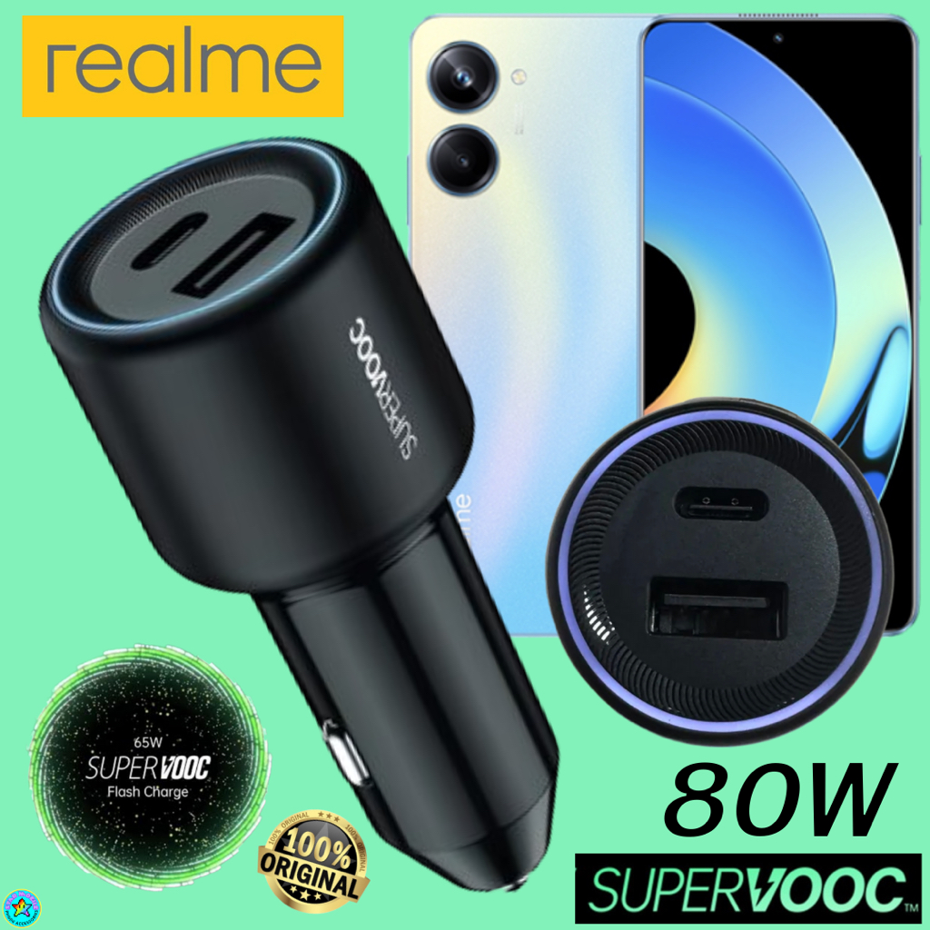 ที่ชาร์จ ในรถยนต์ Realme Oppo Car Charger 80W Max Super Vooc Duo Usb-C ...
