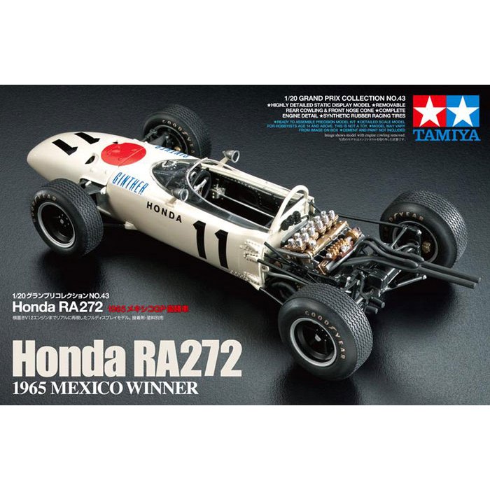 🏆 TAMIYA 20043 ชุดประกอบจำลองมาตราส่วน 1:20 Honda RA272 1965 MEXICO ...