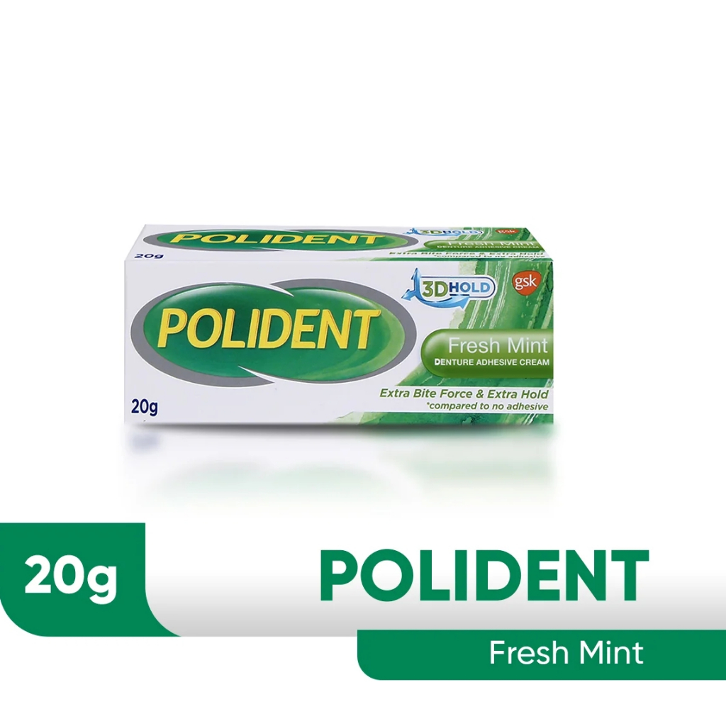 กาวติดฟันปลอม Polident fresh mint | Shopee Thailand