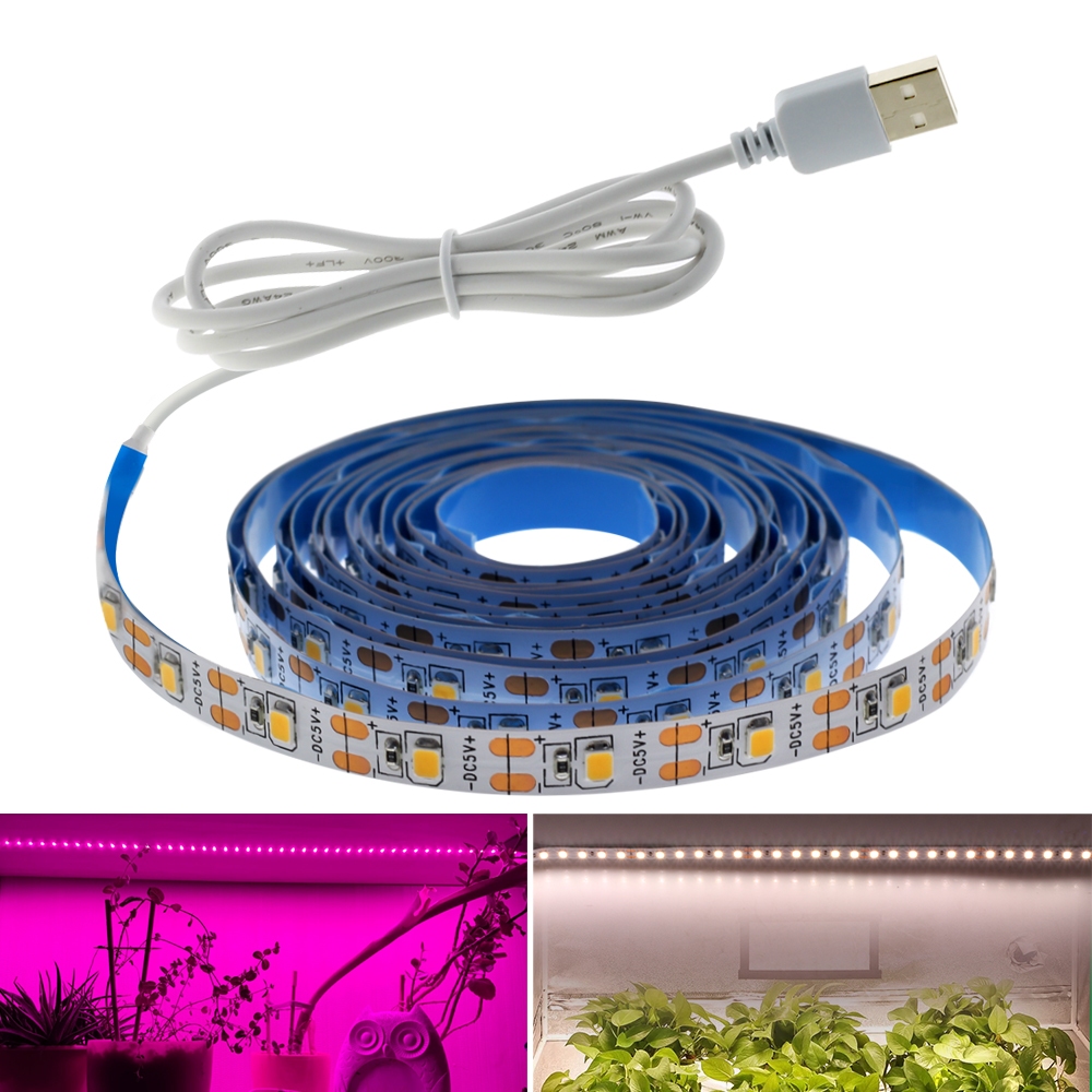 ไฟปลูกต้นไม้ LED สาย USB 5V SMD2835 1 ม. 2 ม. การหรี่ ไฟต้นไม้ LED Grow ...
