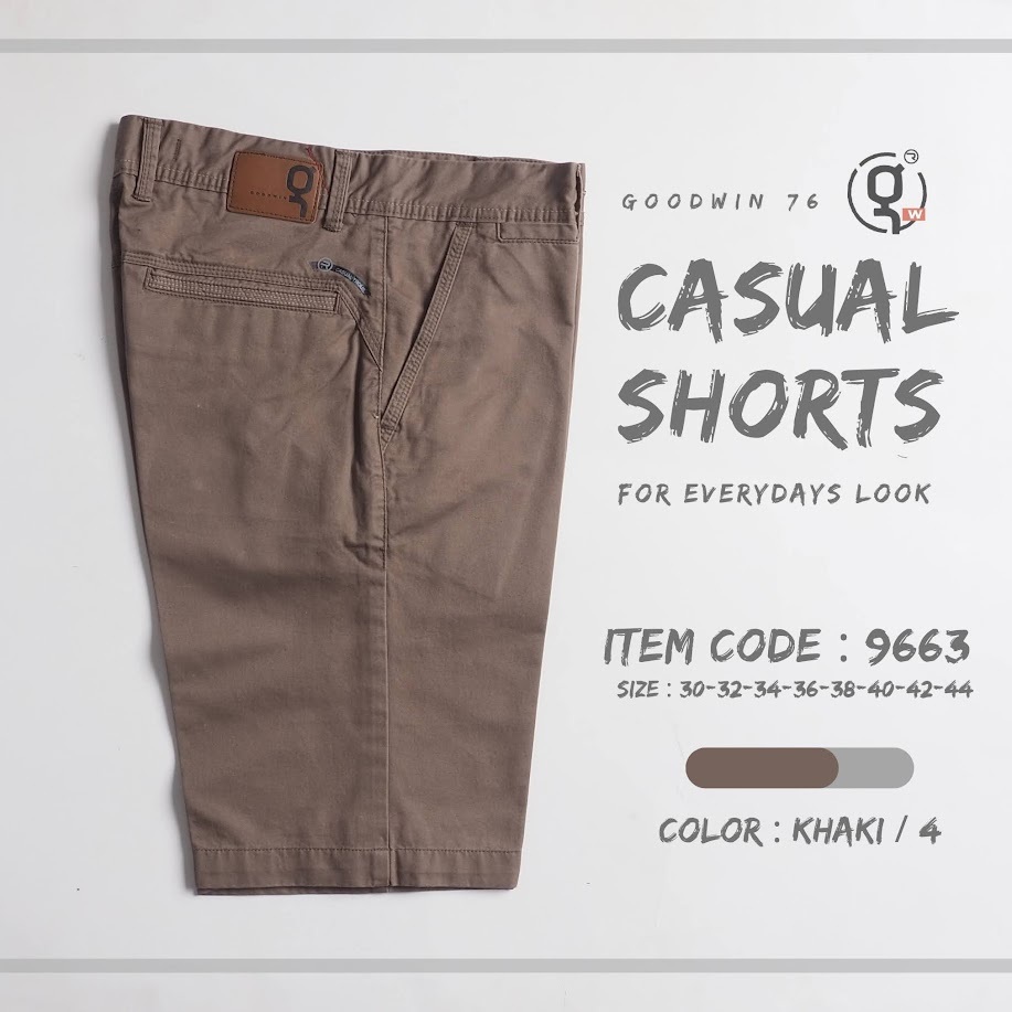 GOODWIN - 9663 CASUAL SHORTS กางเกงขาสั้นผู้ชาย ผ้าคอตต้อน สีพื้น ทรงสามส่วน | Shopee Thailand