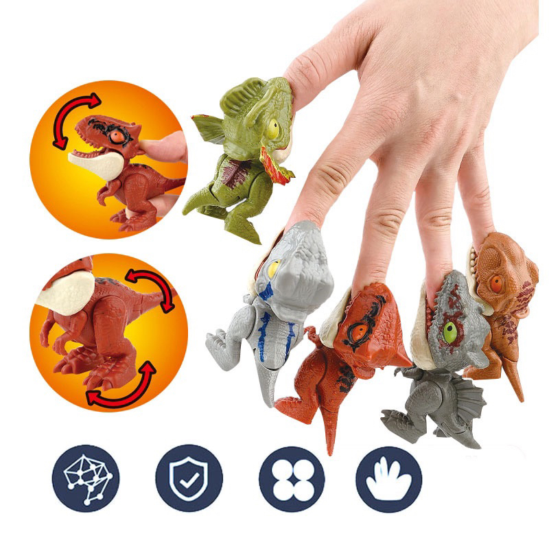 ไดโนเสาร์ พร้อมส่ง Finger Dinosaur งับนิ้วได้ แขนขาขยับได้ ปากขยับได้ ...