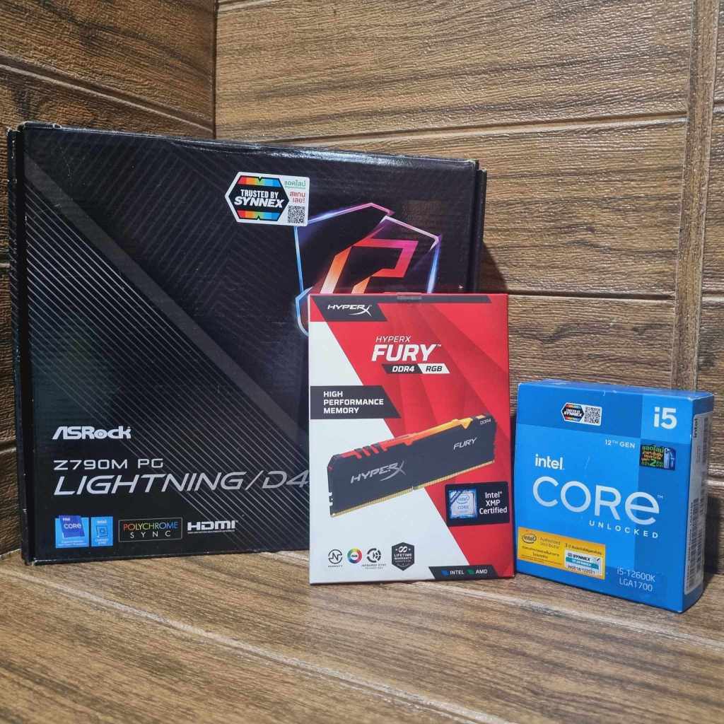 CPU (ซีพียู) INTEL CORE I5 12600K (UHD 770) + MB Z790M PG LIGHTNING/D4 (LGA 1700) + RAM 16GB/8x2 ...