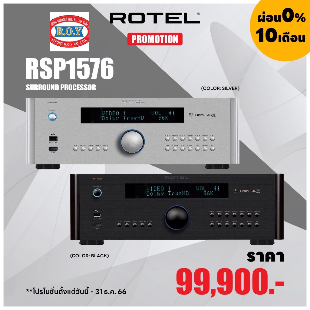ROTEL RSP-1576 SURROUND PROCESSOR Dolby Atmos 7.1.4 home theatre. 12 ...
