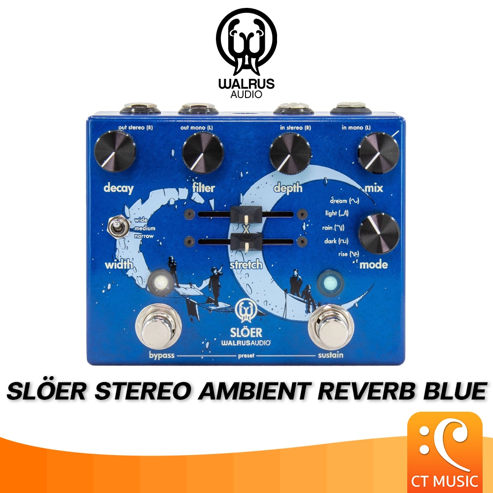 Walrus Audio Slöer Stereo Ambient Reverb Blue เอฟเฟคกีตาร์ | Shopee ...