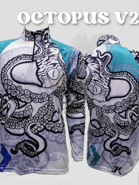 OCTOPUS V2 เสื้อตกปลาแขนยาว JK ป้องกันรังสี UV 80% แห้งเร็ว ระบายอากาศ ...