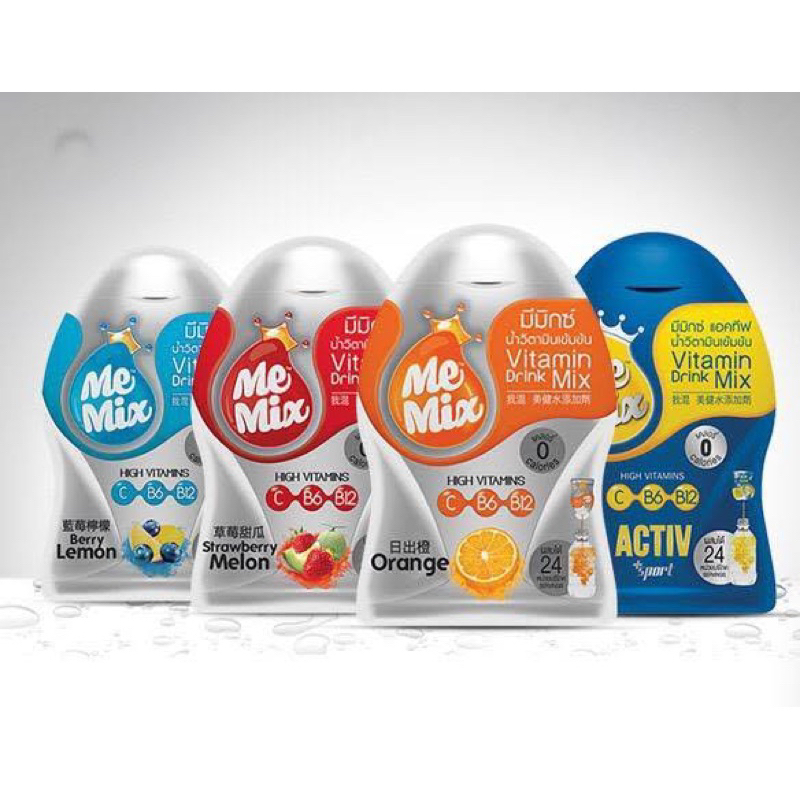 Me Mix Vitamin drink mix 48ml. วิตามินดริงค์0แคล รสสตอเบอรี่+เมลอน / เ ...