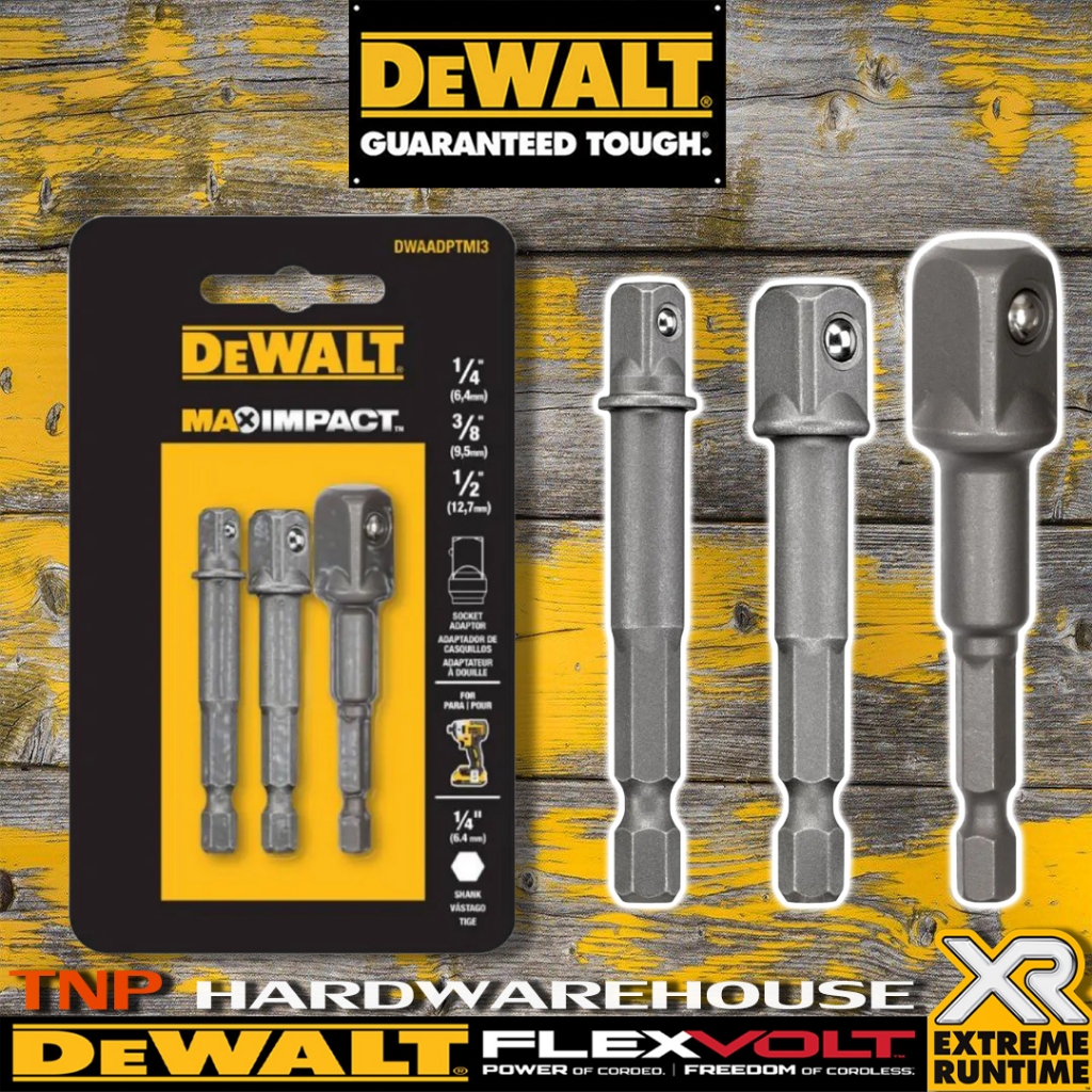 DeWALT DWAADPTMI3 อเดปเตอร์ แปลงจาก หัวเหลี่ยม เป็นหัวบล็อก MAX IMPACT ...
