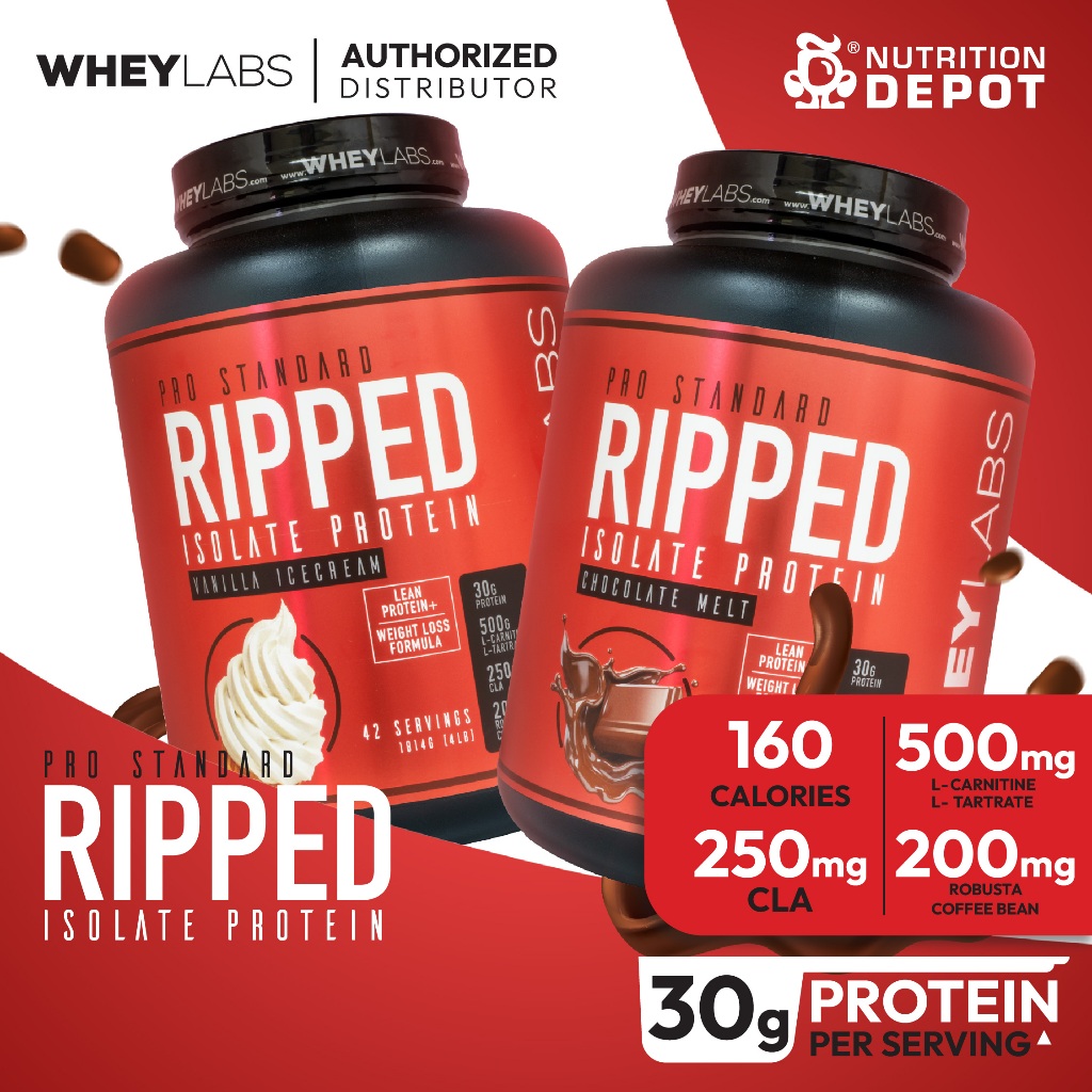 Whey Labs Ripped Isolate Whey Protein 4lbs - เวย์โปรตีนลดไขมัน เสริม ...