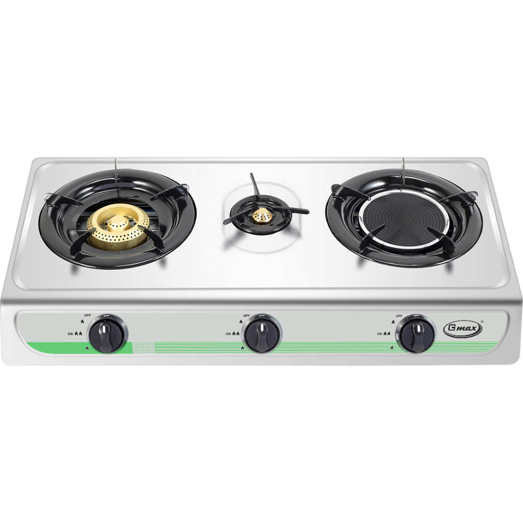 Gmax เตาแก๊สตั้งโต๊ะ 3 หัว หน้าสแตนเลส รุ่น GL-Series รับประกัน1ปี | Shopee Thailand