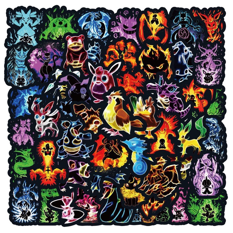 สติ๊กเกอร์ Pokémon 620 โปเกมอน 50ชิ้น โปเกม่อน Pokemon pikachu โปรเกมอน ...